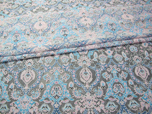 Colored Cotton Floral Polyester Lace Fabric Burnout Allover Lace for Lady Garment(CY-DK0040)