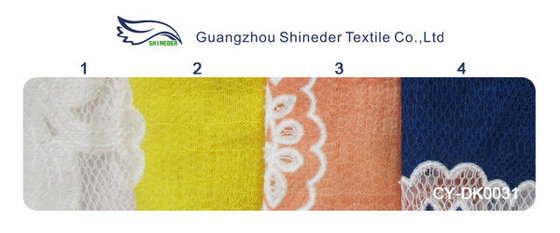 Elegant Cotton Polyester Lace Fabric Burnout Lace Orange for Lady Dress / Wedding Dress(CY-DK0031)