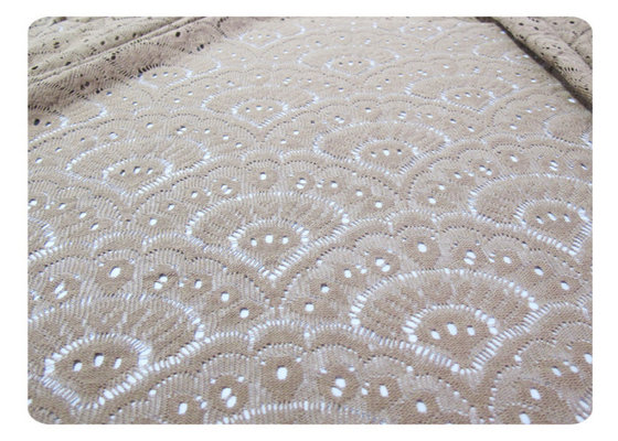 Water Soluble Fan Shaped Lace Fabric 65% Terylene + 35% Cotton CY-CT8521