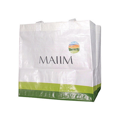 White Folding 120G PP Non-Woven Shopping bag Heart Transfer Printing