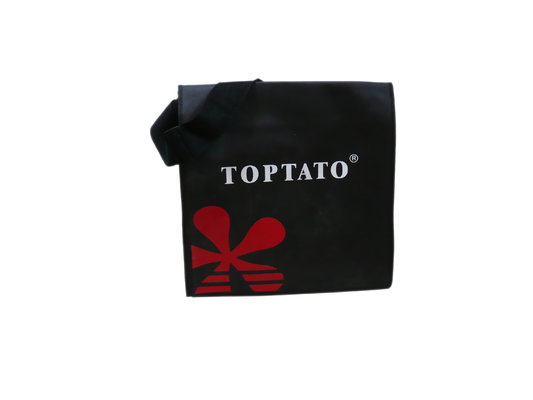 Customized 100g Non Woven Carry Bag With Matt Lamination, Red Nylon Trap, PVC Buckle