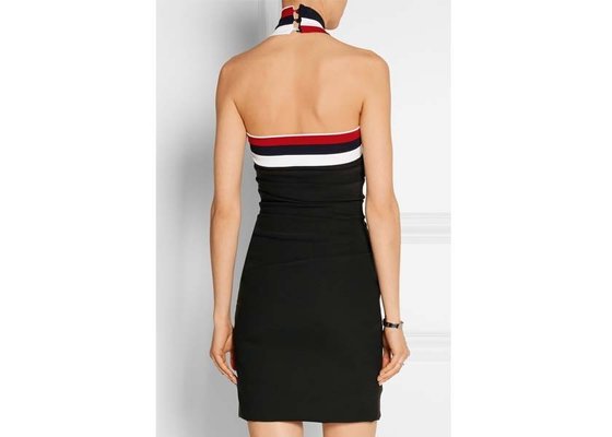 Ruched Halterneck Evening Party Dress For Women , Concealed Button Mini Dress