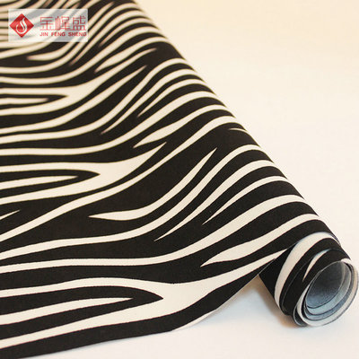 Striped Velvet Upholstery Fabric Flocking Material with Polyester Non Woven