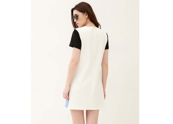 Simple Classic Summer Casual Womens Dresses , Chic Colour Blocking Shift Dress