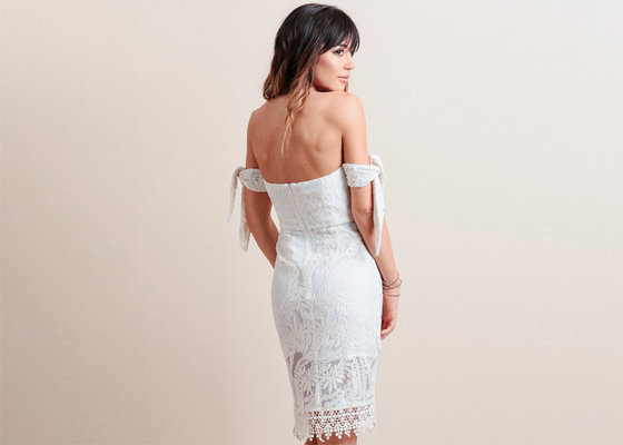 Cream Embroidery Evening Wedding Party Dresses Sweetheart Neckline