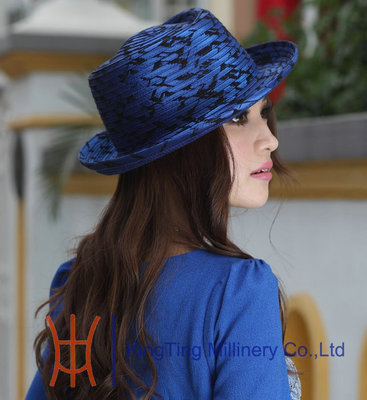 Winter Dress White / Blue Ladies Church Hats Satin Fabric Headwear