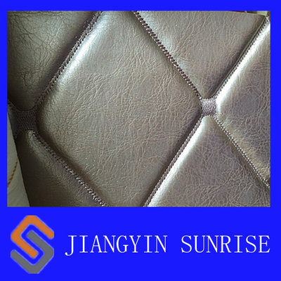 Commercial Brown Faux Leather Upholstery Fabric With Polyurethane Sponge