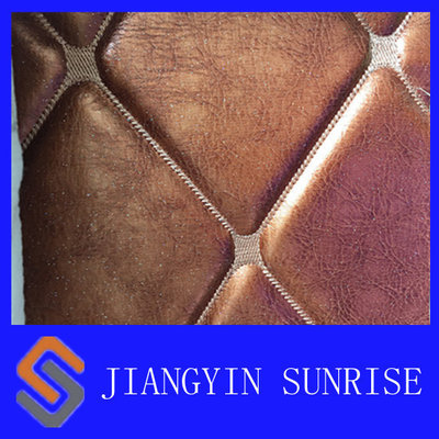 Commercial Brown Faux Leather Upholstery Fabric With Polyurethane Sponge