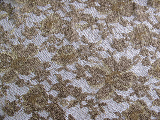 Black Scalloped Metallic Bulk Floral Lace Fabric Eco-Friendly Dyeing CY-LW0060