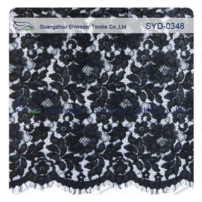 Latest Scalloped Repeat Floral Nylon and Cotton Thic Cord Lace