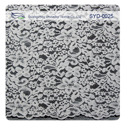 Cotton Stretch Corded Lace Fabric Scallop Lace Dress For Garment