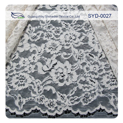 Silver Fashion Swiss Corded Jacquard Lace Fabric Brides Dresses