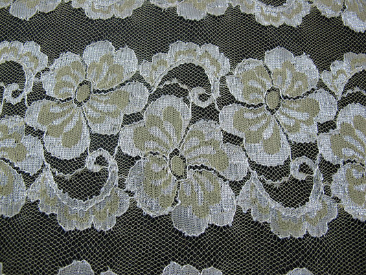 Wavy Floral Elastic Lace Fabric Eco-friendly Dyeing For Evening Dress CY-DK0037