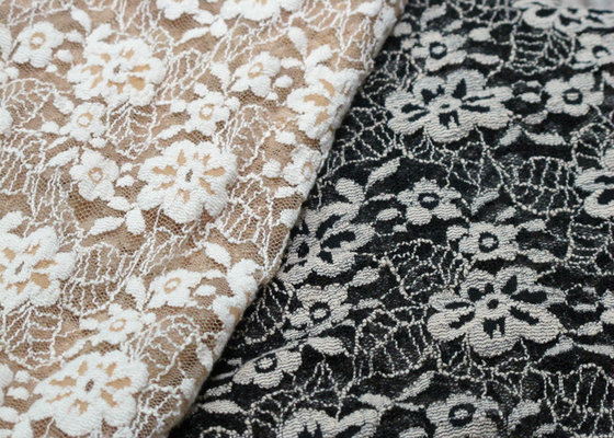Anti-Static Spandex Elastic Lace Fabric With 150cm Width OEM / ODM CY-LW0652