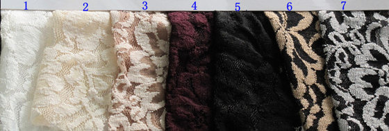 Custom Flower Nylon Elastic Lace Fabric For Upholstery OEM / ODM CY-LW0790