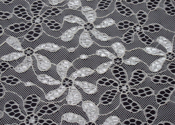 90% Nylon + 10% Spandex Flower Elastic Lace Fabric For Nightwear CY-LW0795
