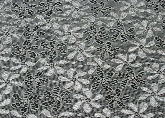 90% Nylon + 10% Spandex Flower Elastic Lace Fabric For Nightwear CY-LW0795