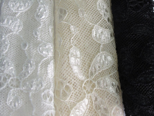 90% Nylon + 10% Spandex Flower Elastic Lace Fabric For Nightwear CY-LW0795