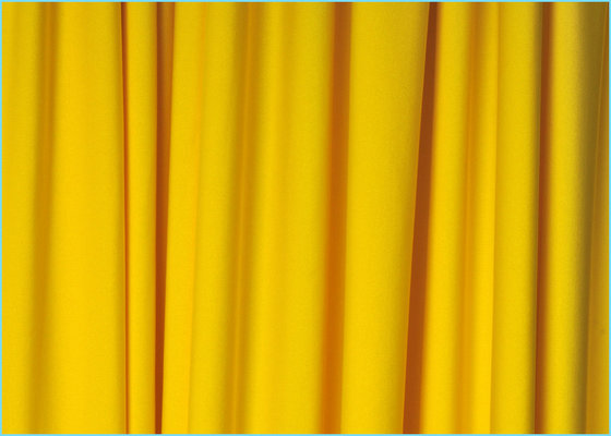 Knitted Plain Yellow 100D 4 Way Stretch Polyester Spandex Fabric for Swimsuit / Lingerie 1.7m * 180gsm
