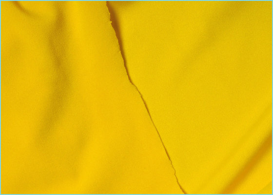 Knitted Plain Yellow 100D 4 Way Stretch Polyester Spandex Fabric for Swimsuit / Lingerie 1.7m * 180gsm