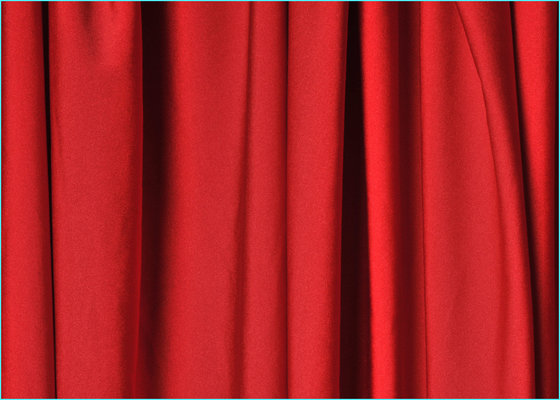 Bright Red Polyester Spandex Fabric , Knit Type Poly Crepe Fabric