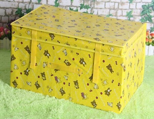 Customized Foldable Lamination Non Woven Storage Bins , Pink / Yellow / Blue