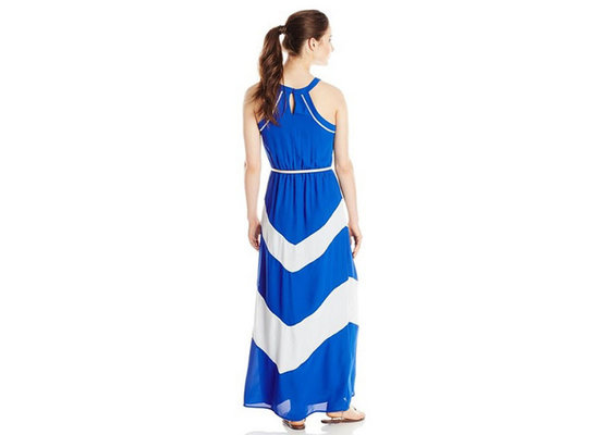 Lattice Bodice Casual Womens Dresses Summer Sleeveless Maxi Dress With Belt