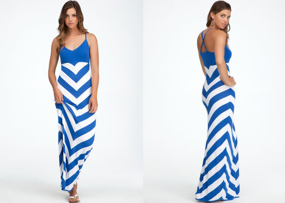 Multicolor Womens Chevron Stripe Dresses Sexy Straps for Party