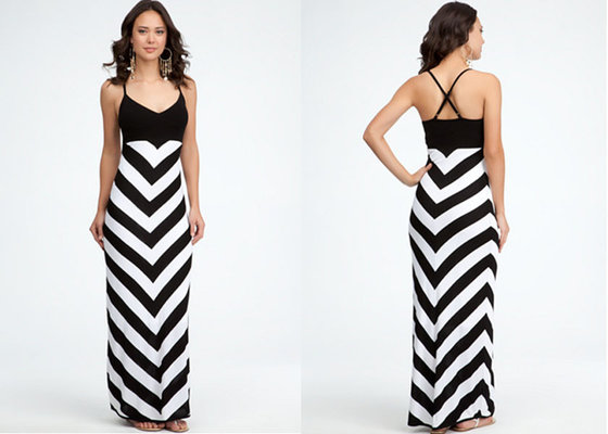 Multicolor Womens Chevron Stripe Dresses Sexy Straps for Party