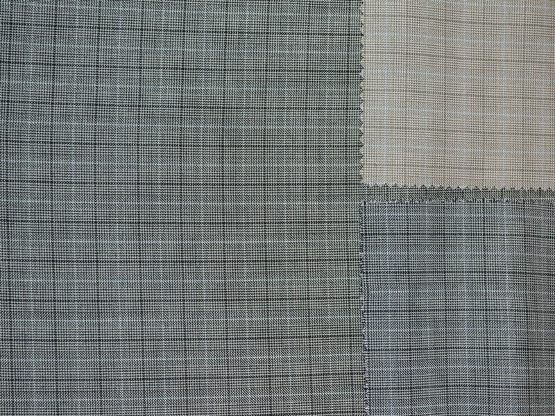 Anti-wrinkle Grid Strip TR Suiting Fabric Home Textile 260 Gsm xyg1228