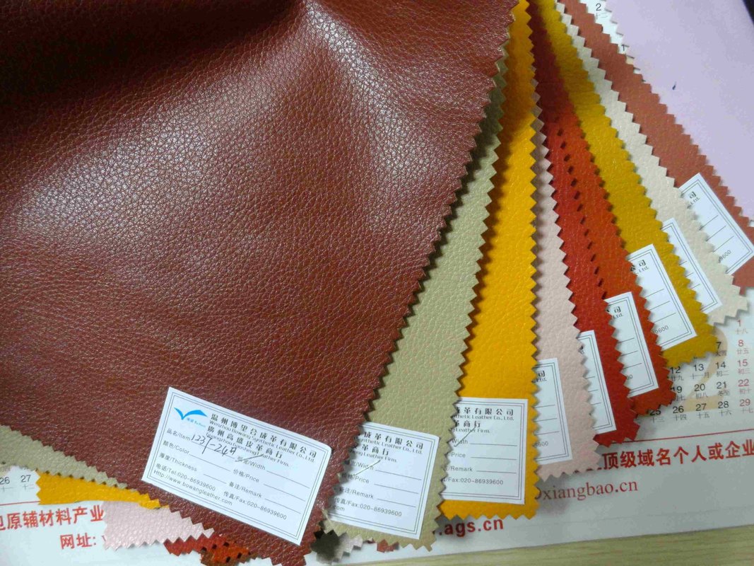 54"(137cm) Width Color PU Leather Cloth 0.8-1.2mm Thickness PU Artifical Leather