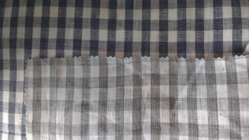 pure Cotton Linen Blend Fabric melange woven yarn dyed men shirting fabric check spring summer fabric