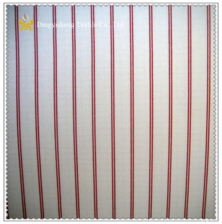 Red Strips With White Tc Shirting Fabric