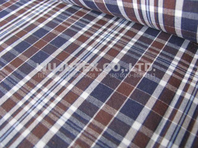 Competitive Price 100% Cotton Yarn Dyed Fabric , plain weave plaid 145 /147cm width