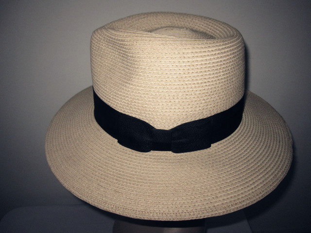 Traditional Mens Straw Fedora Hat For Horse Race , Flat Brim 8.5cm Elastic Sweatband