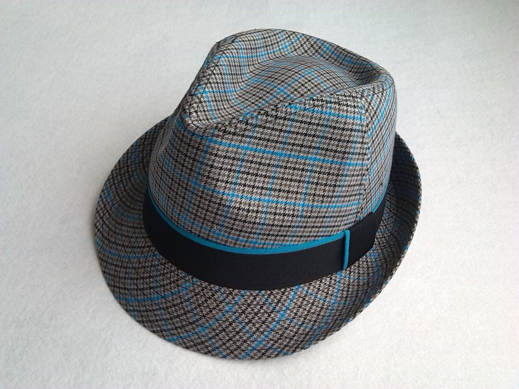 Cool Multi Color Fabric Fedora Straw Hats For Men , Orange Lining Around Crown