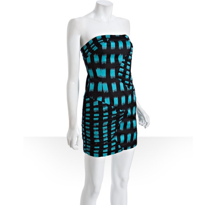 Aqua Mature Tight Printed Womens Cotton Cocktail Dresses with Open Back