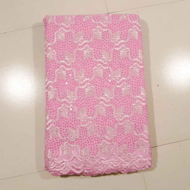 Pink Ladies Clothing African Lace Fabric ,130 -135cm Width