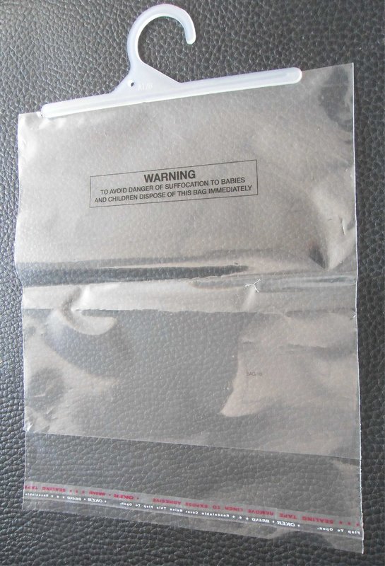 Small Clear PP Poly Bags With Hangers For Apparel / Clothing / Dress