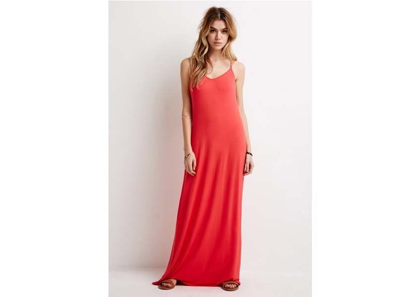 Ladder Racerback Casual Womens Dresses , Delicate Straps V-neckline Long Dress