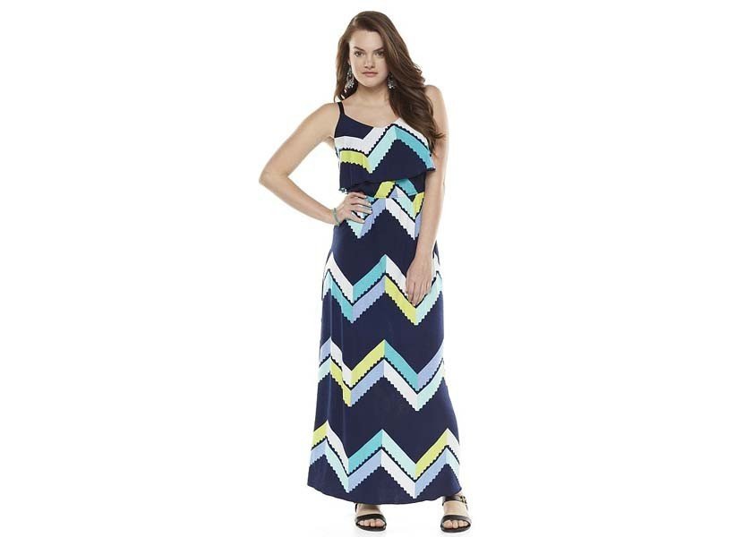 Ruffled V-ncek Casual Womens Dresses / Adjustable Shoulder Straps Long Dress