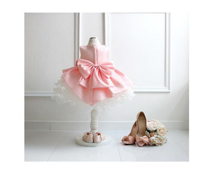 Girl Princess Kid Dress Pink Color Girls Floar Children Party dress