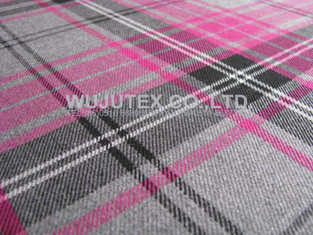 TR Check 65% Polyester 35% Rayon Yarn Dyed Fabric Item No. Wjy5258