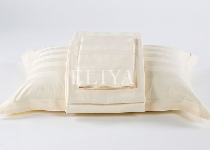 OEM Hotel Bed Linens Hotel Quality Bedding Cotton Sateen Sheet Set with Stripe