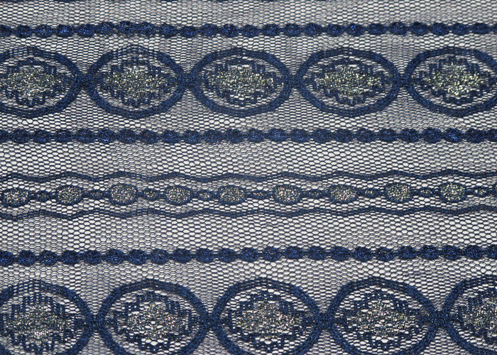 Scalloped Edge Metallic Lace Fabric