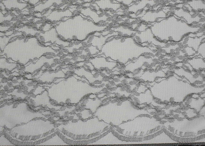 Yarn Nylon Silver Metallic Lace Fabric For Nightwear Anti-Static CY-LW0632