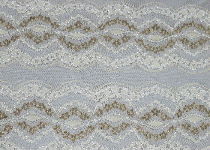 Underwear Metallic Lace Fabric Nylon Polyester Spandex Material CY-LW0798