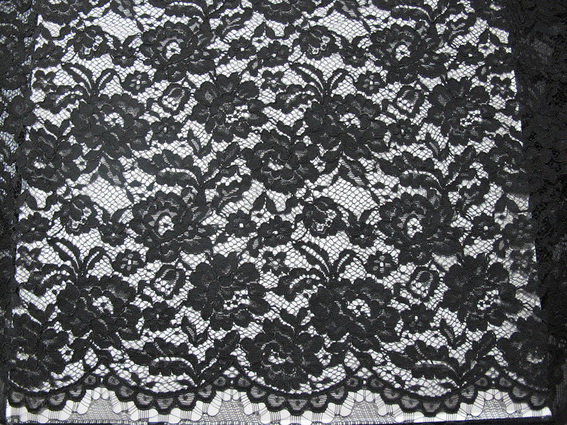 Water Soluble Heavy Corded Lace Fabric Knitted Flower With French Lace