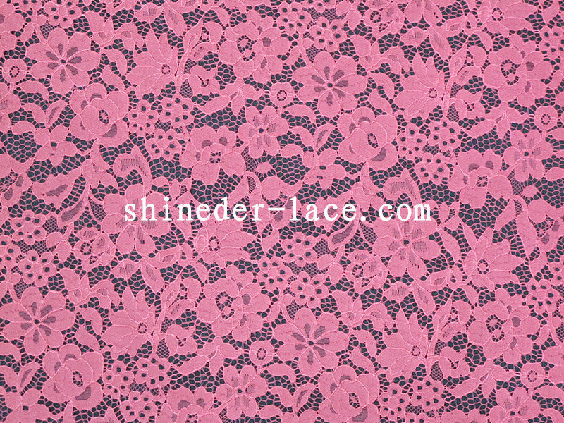 Rose Red Corded Lace Fabric Fashion Flower Design 150cm Width SYD-0132