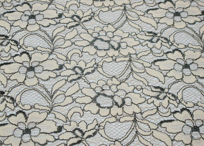 Guipure Polyester Nylon Cord Lace Fabric Anti-Static , 150cm Width CY-LW0633